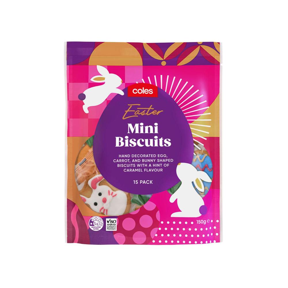 Buy Coles Easter Mini Biscuits 15 Pack 150g | Coles