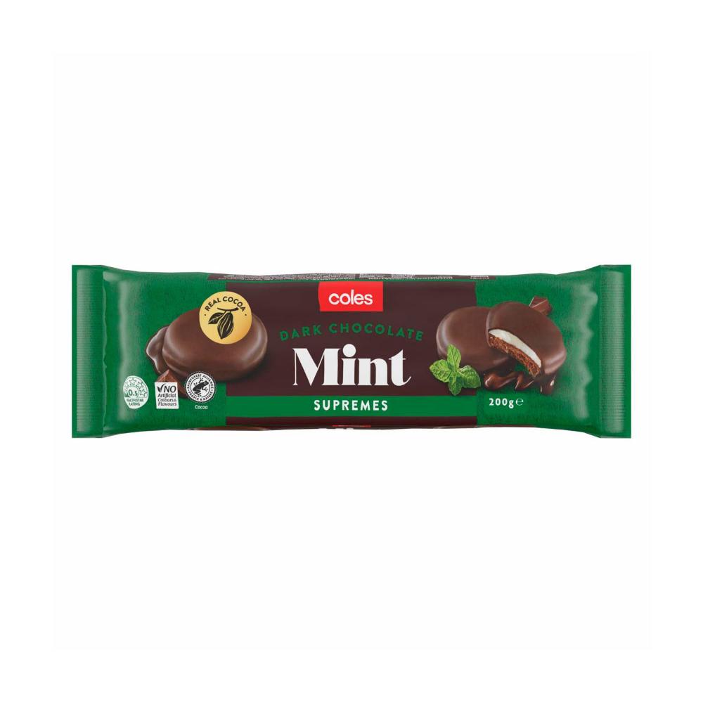 Buy Coles Chocolate Mint Supremes Biscuits 200g | Coles