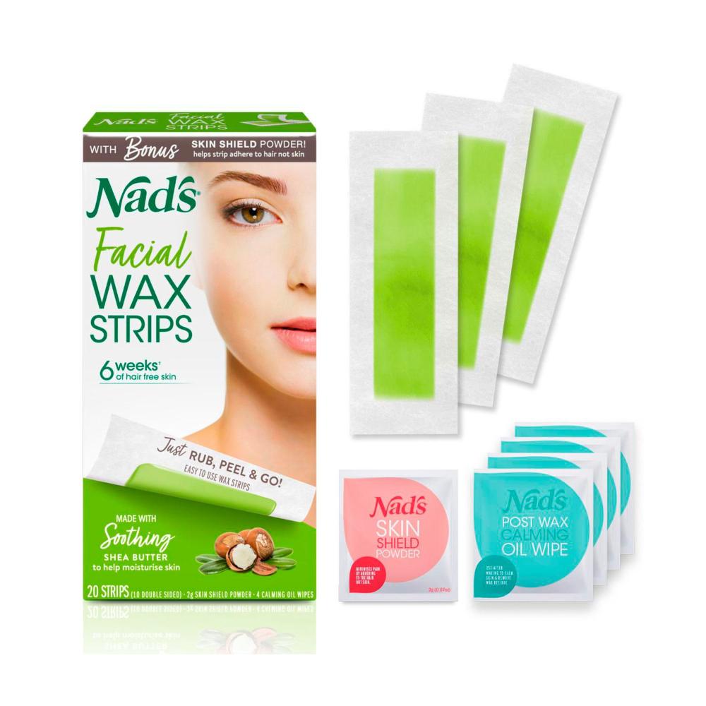 Buy Nad's Hypoallergenic Facial Wax Strips 20 pack | Coles