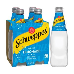 Buy Schweppes Lemonade Soft Drink Bottle Glass Multipack 300mL x 4 Pack ...
