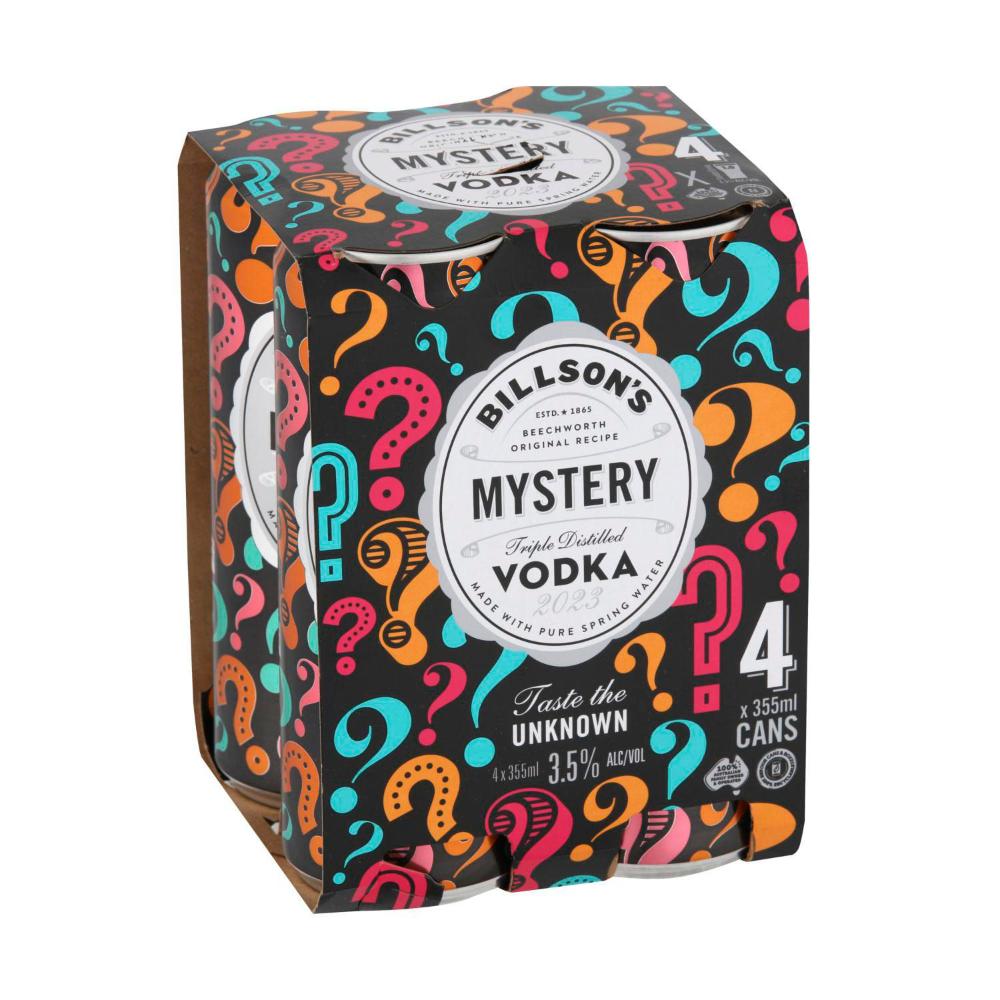 Buy Billson's Mystery Flavour Vodka Mixed Drink 355mL 4 Pack | Coles