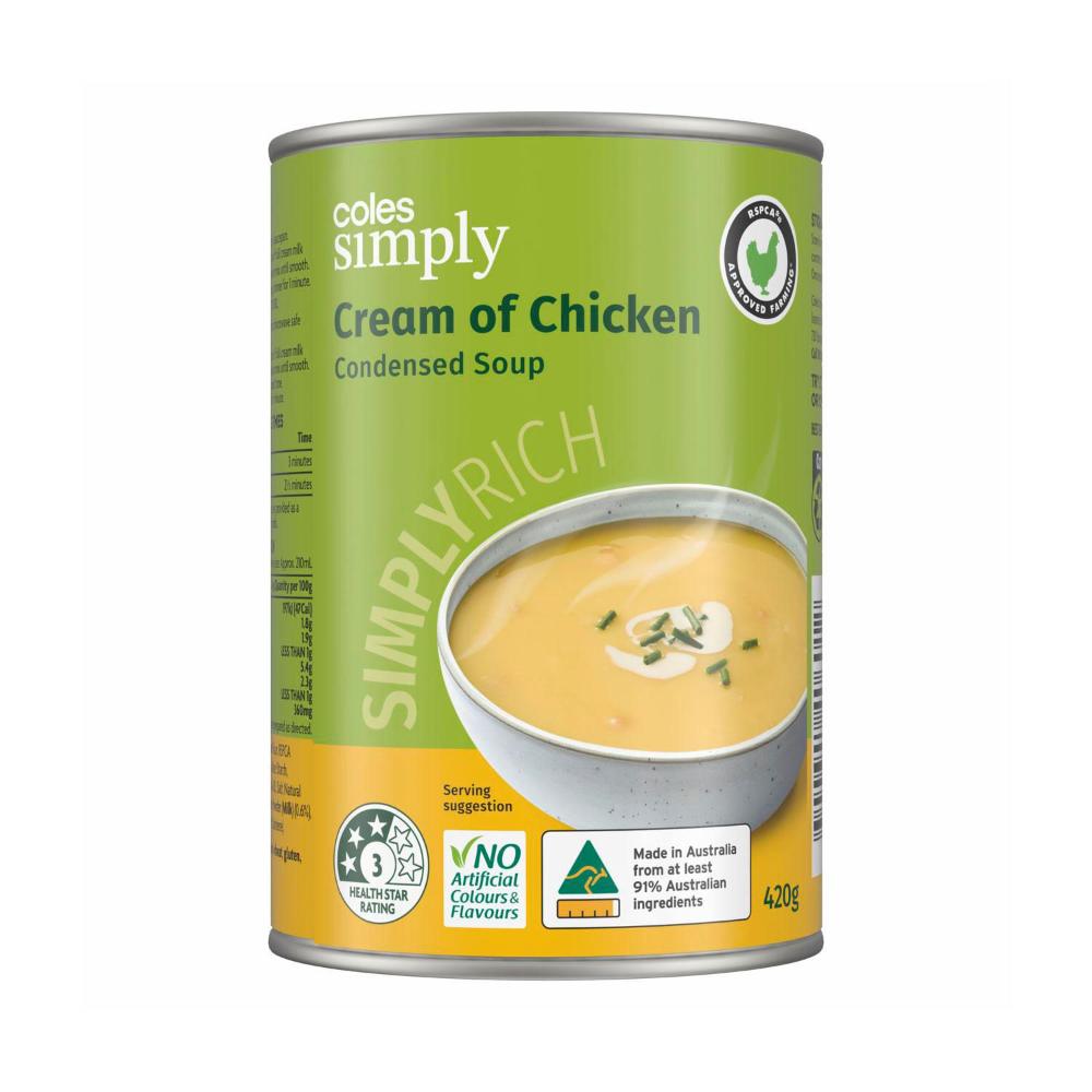 Buy Coles Condensed Canned Soup Cream of Chicken 420g | Coles