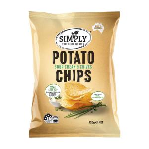 Buy Simply Regular Potato Chips Sour Cream Chives 120g | Coles
