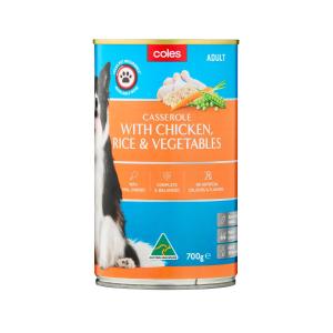 Buy Coles Dog Food Casserole Chicken Rice & Vegetables 700g | Coles