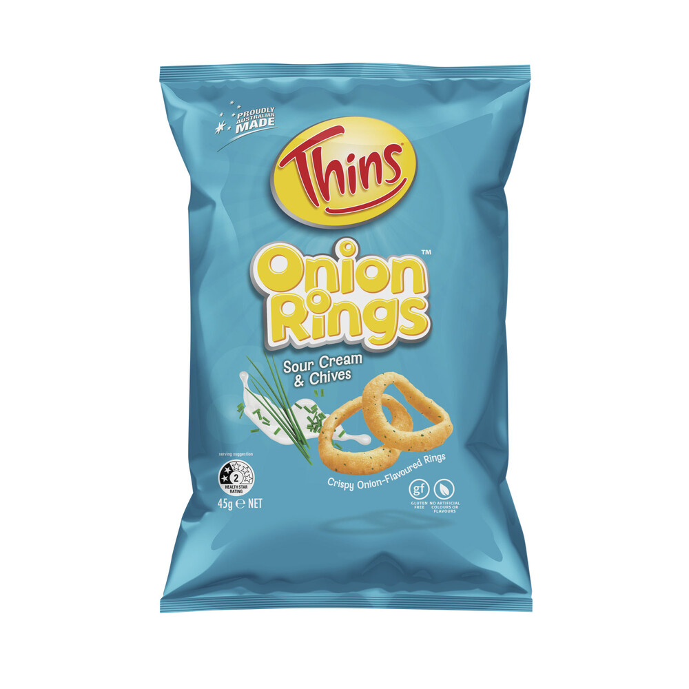 Buy Thins Onion Rings 45Gram Sour Cream & Chive 45g | Coles