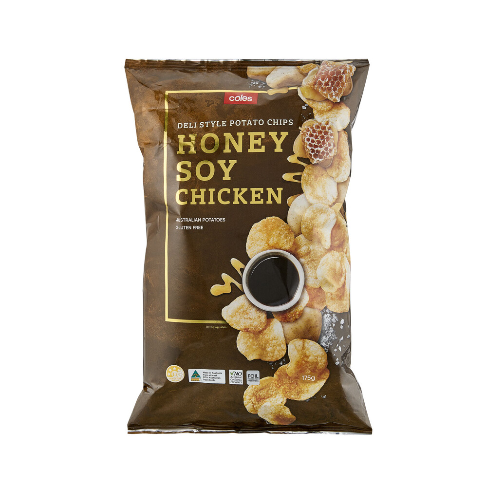 Buy Coles Deli Style Potato Chips Honey Soy Chick 175g | Coles