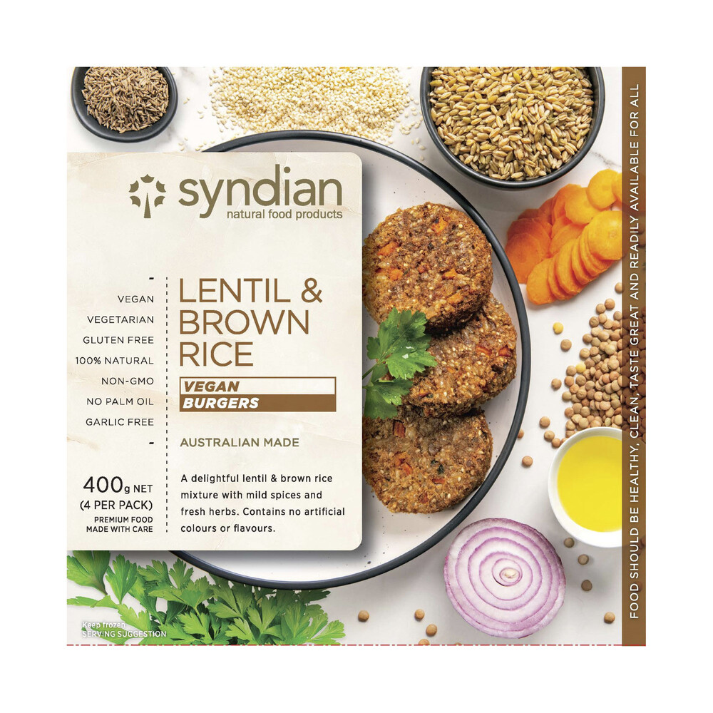 Buy Syndian Frozen Gluten Free Lentil Burgers 400g | Coles
