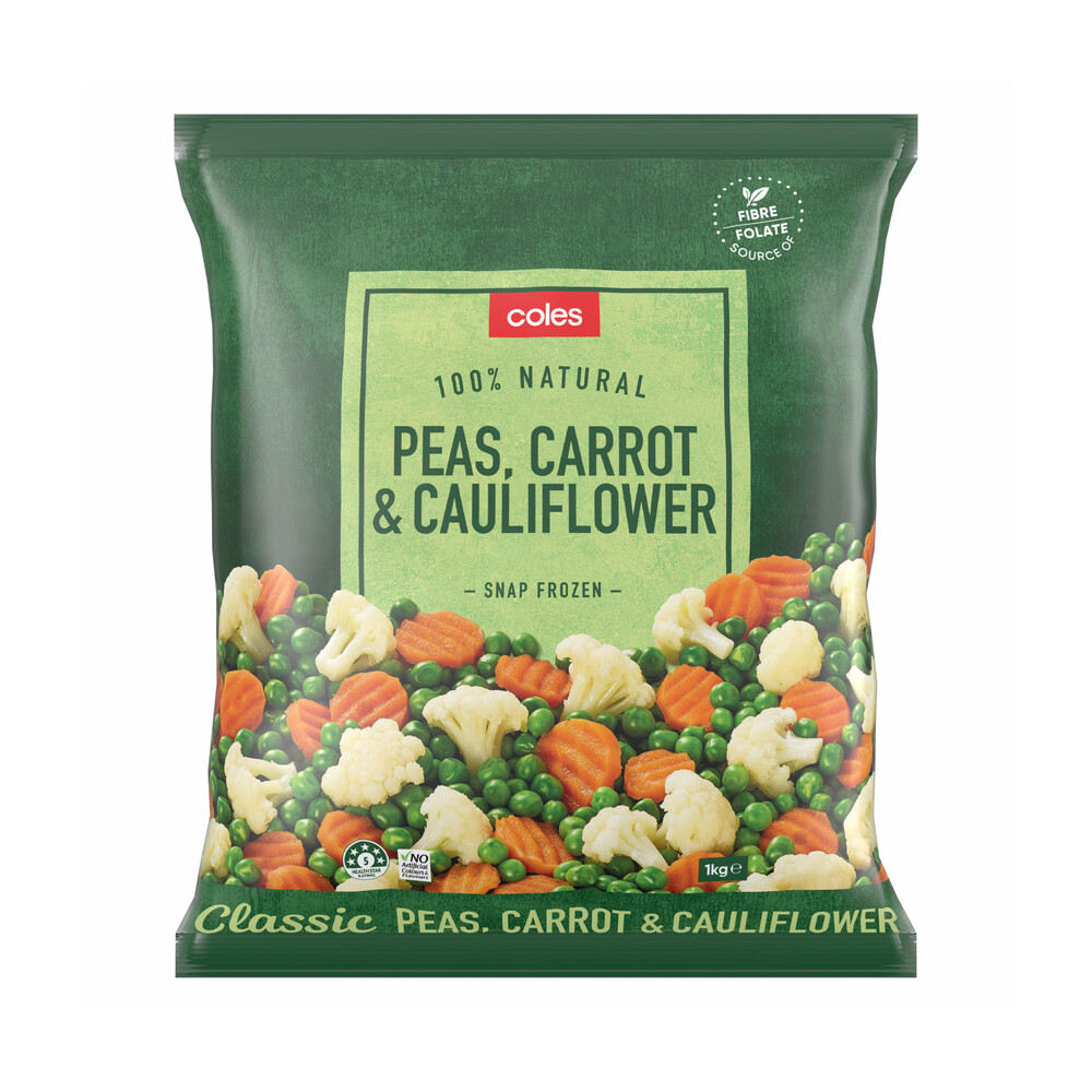 Buy Coles Frozen Peas Carrots Cauliflower 1kg | Coles