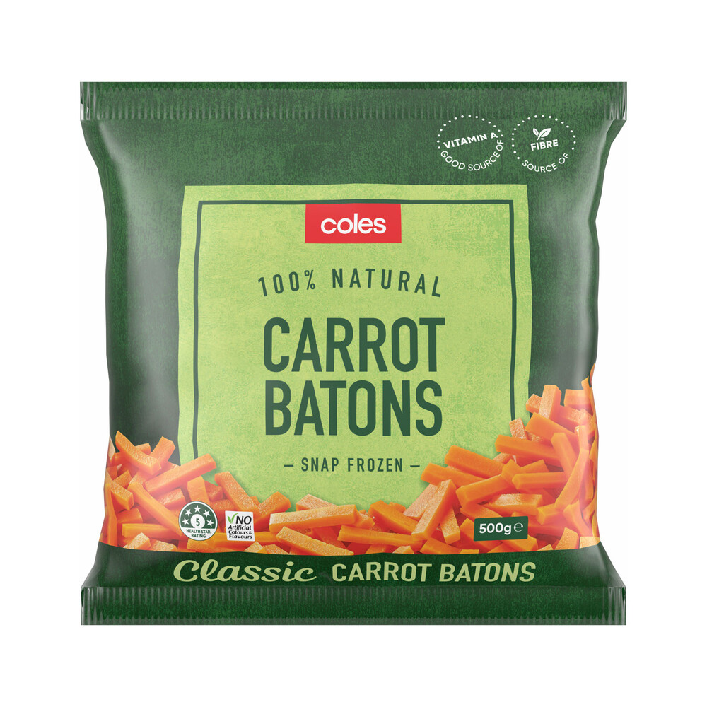 Buy Coles Frozen Carrot Battons 500g | Coles