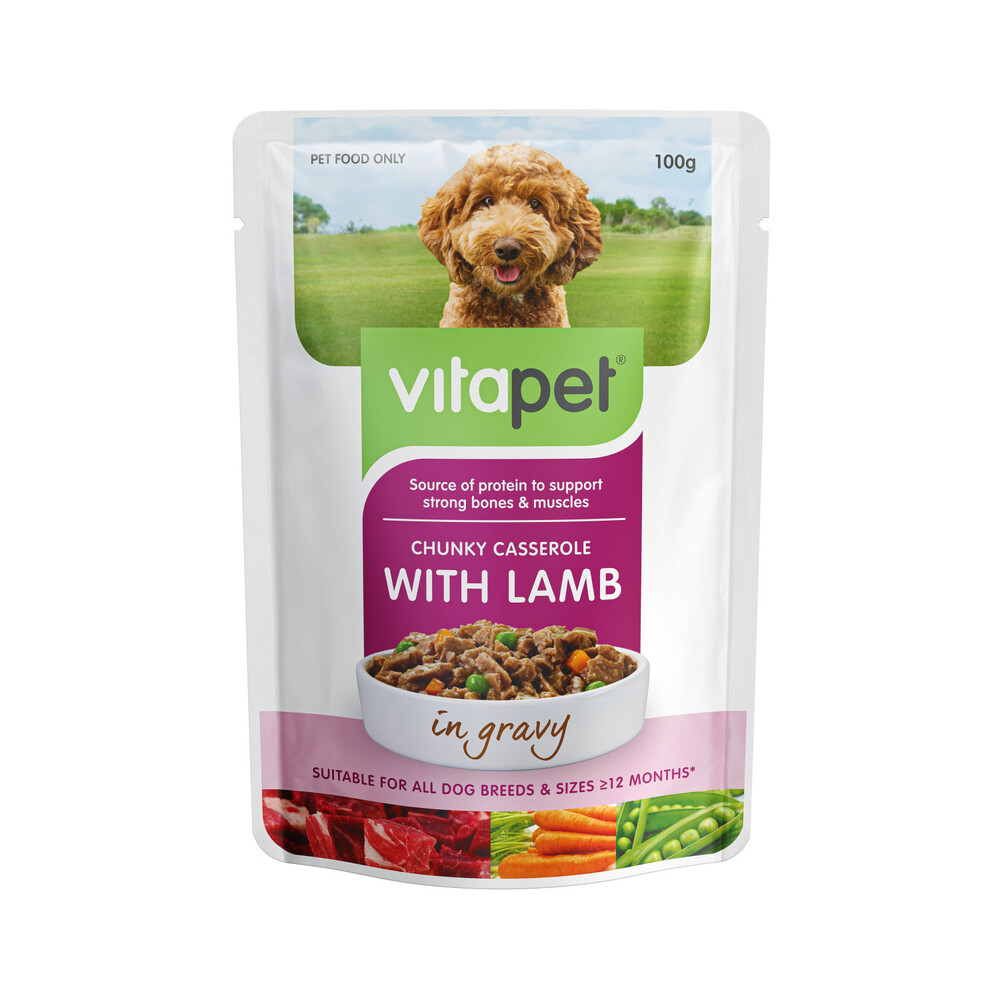 Buy Vitapet Adult Lamb With Vegetable Dog Food Pouch 100g | Coles