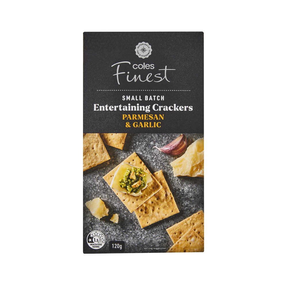 Buy Coles Finest Crackers Parmesan & Garlic 120g | Coles
