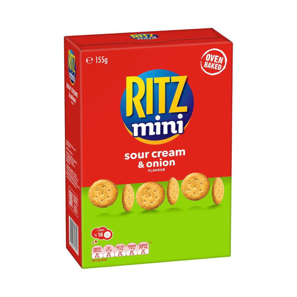 Buy Ritz Mini Crackers Sour Cream & Onion Flavour 155g | Coles