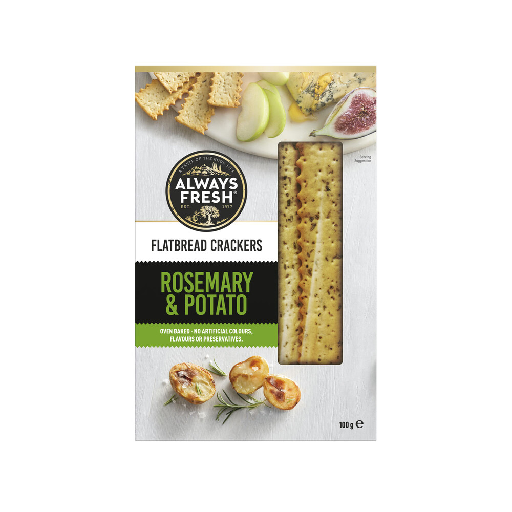 Buy Always Fresh Flatbread Crackers Rosemary & Potato 100g | Coles