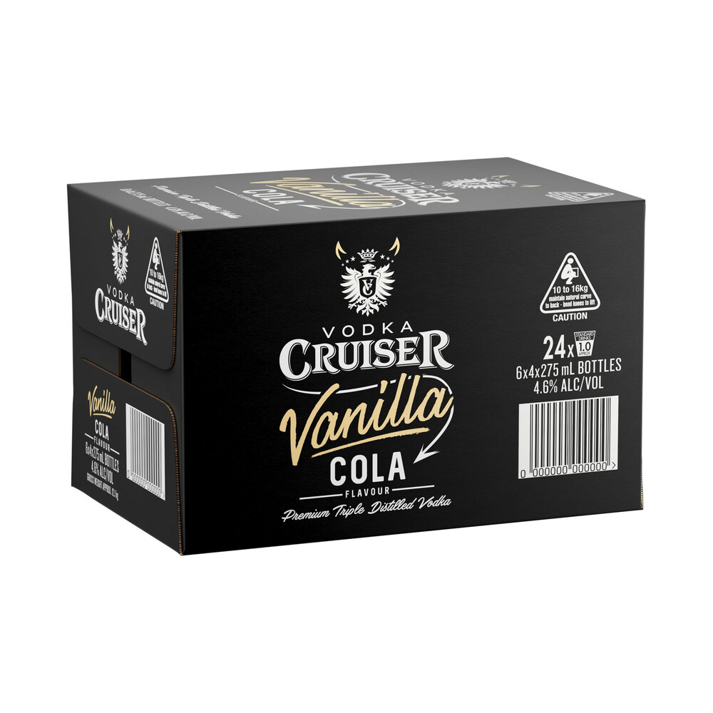 Buy Vodka Cruiser Vanilla Cola Bottle 275mL 24 Pack | Coles