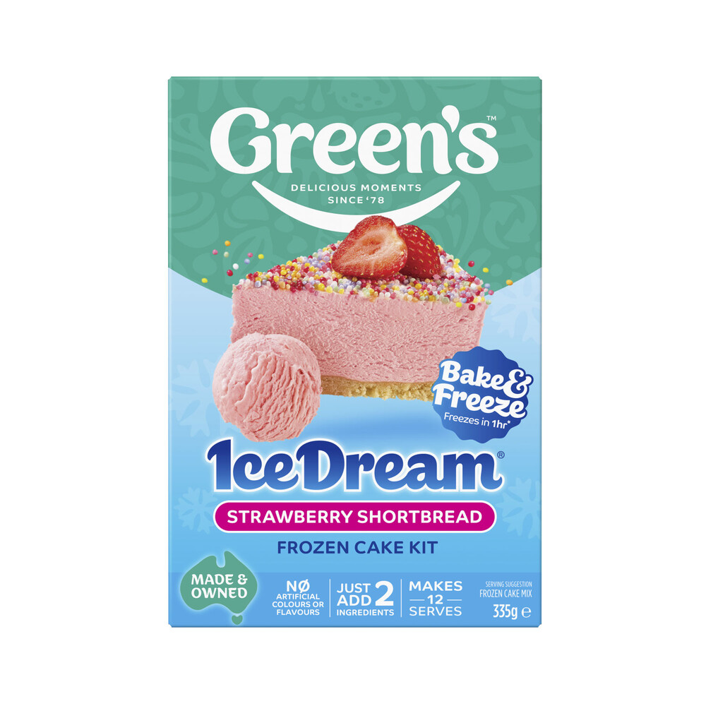 Buy Green's Ice Dream Strawberry Shortbread Cake Mix 335g | Coles