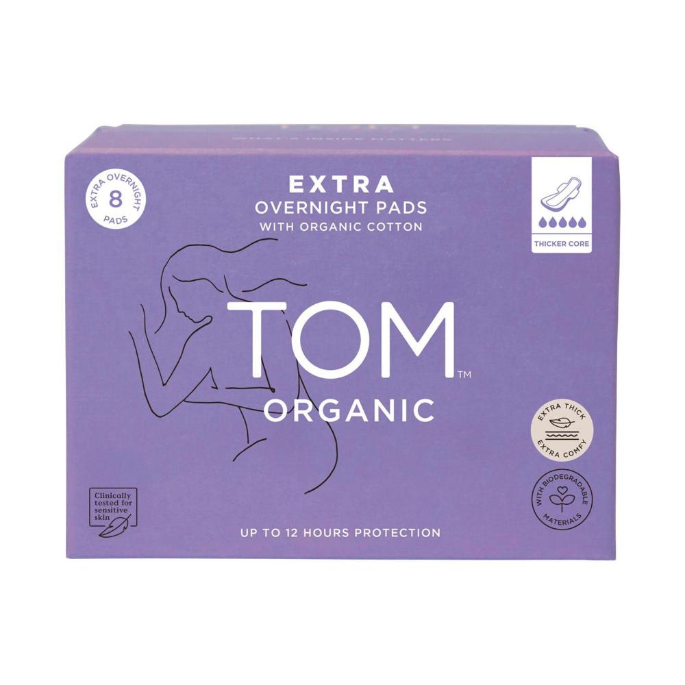 Buy TOM Organic Pads Extra Thick Overnight 8 pack | Coles