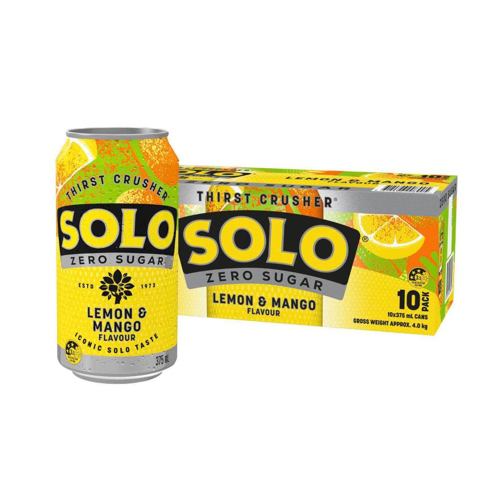 Buy Solo Soft Drink Mango Zero 10x375ml 10 pack | Coles