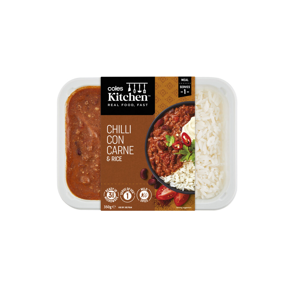 Buy Coles Kitchen Chilli Con Carne & Rice 350g | Coles