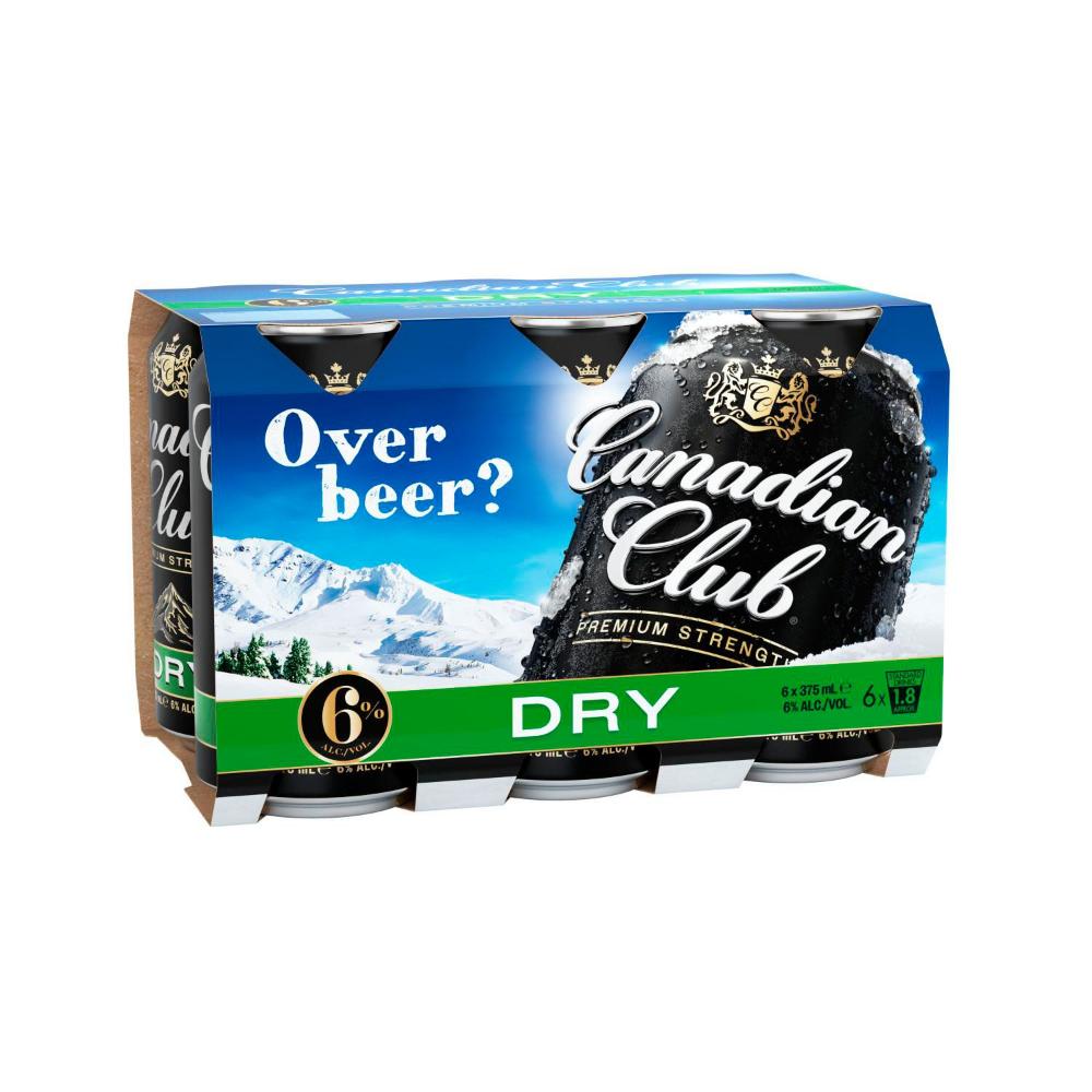 Buy Canadian Club Premium And Dry Can 375ml 6 Pack | Coles