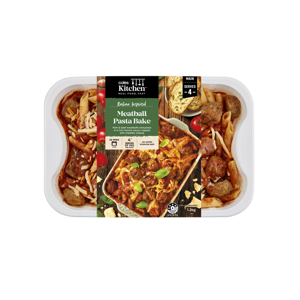 Buy Coles Kitchen Family Meatball Pasta Bake 1.2Kg | Coles
