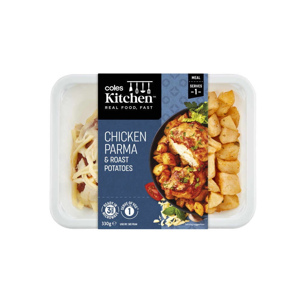 Buy Coles Kitchen Chicken Parma & Roast Potatoes 330g | Coles