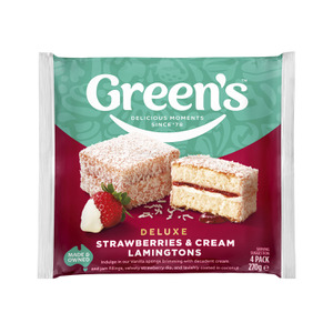 Buy Green's Deluxe Strawberries & Cream Lamingtons 270g | Coles