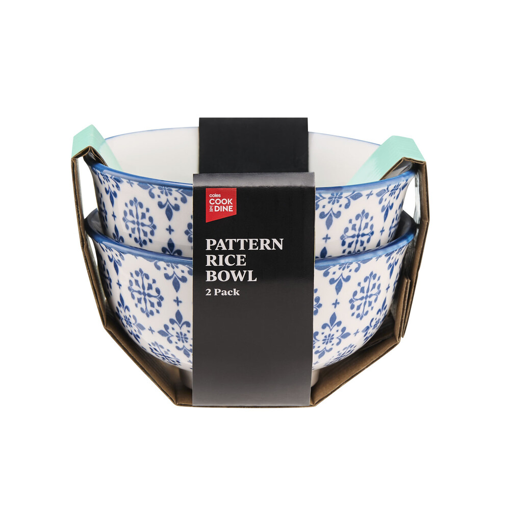Buy Cook & Dine Pattern Rice Bowls 2 pack | Coles