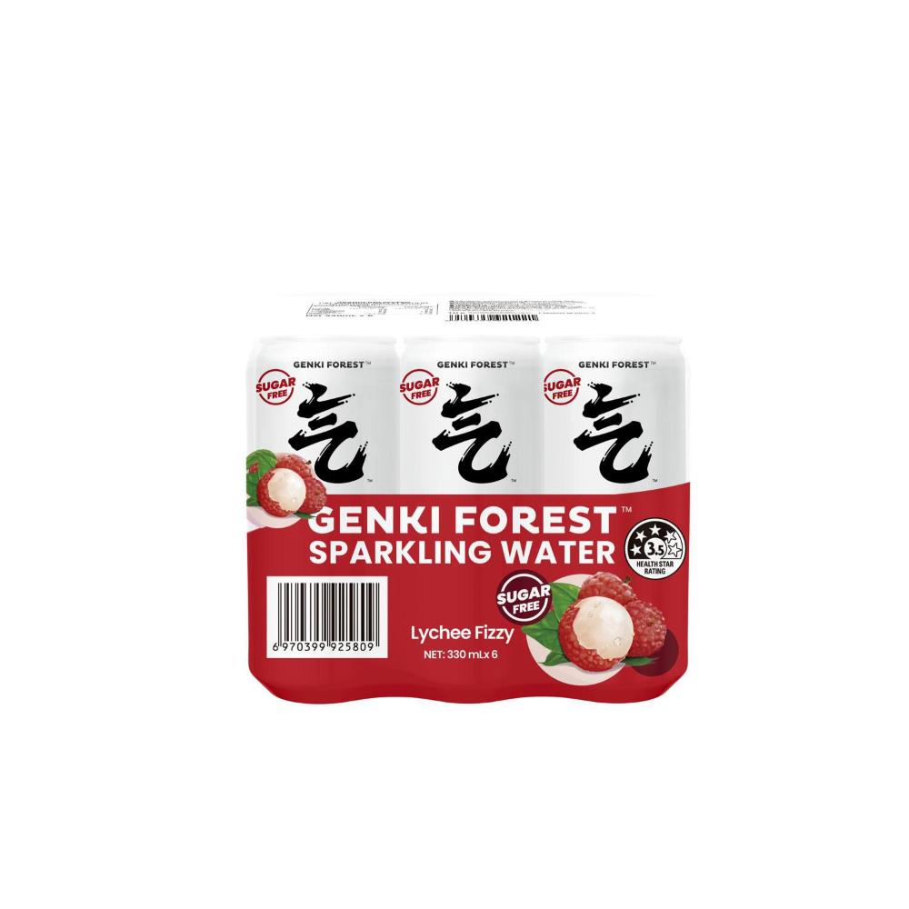 Buy Genki Forest Sparkling Water Lychee Fizzy 330ml 6 Pack | Coles