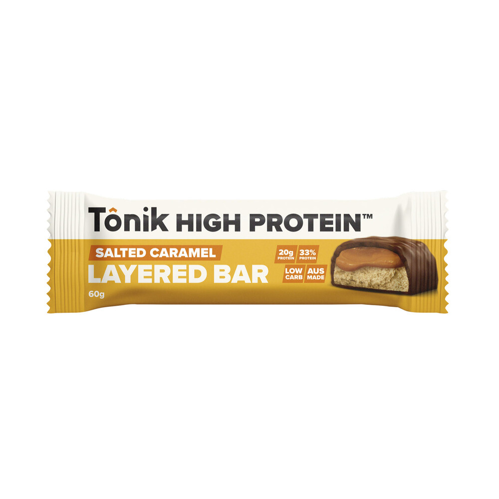 Buy Tonik High Protein Layered Bar Salted Caramel 60g | Coles