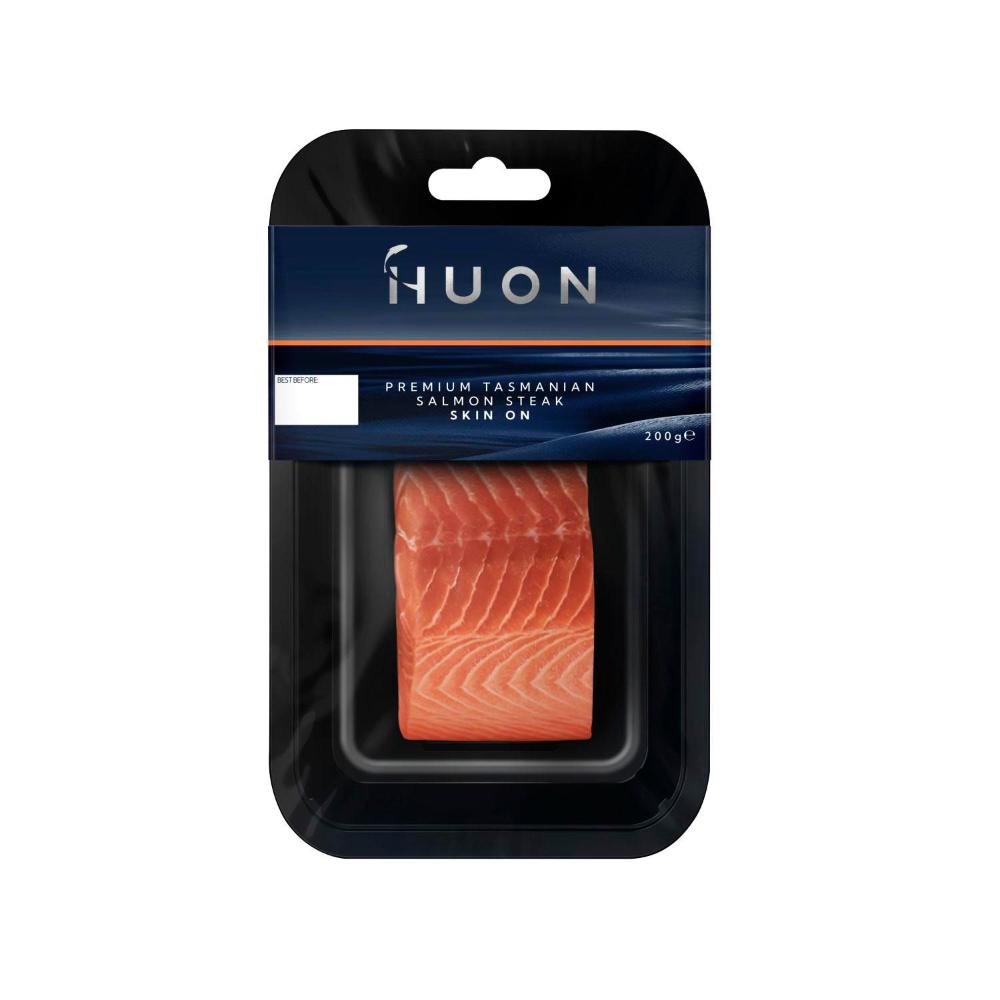 Buy Huon Premium Tasmanian Salmon Steak Skin On 200g 200g | Coles