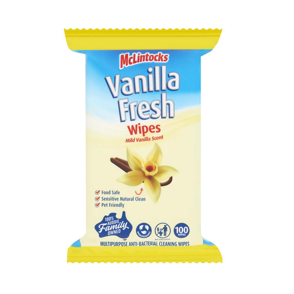 Buy Mclintocks Vanilla Fresh Wipes 100 pack | Coles