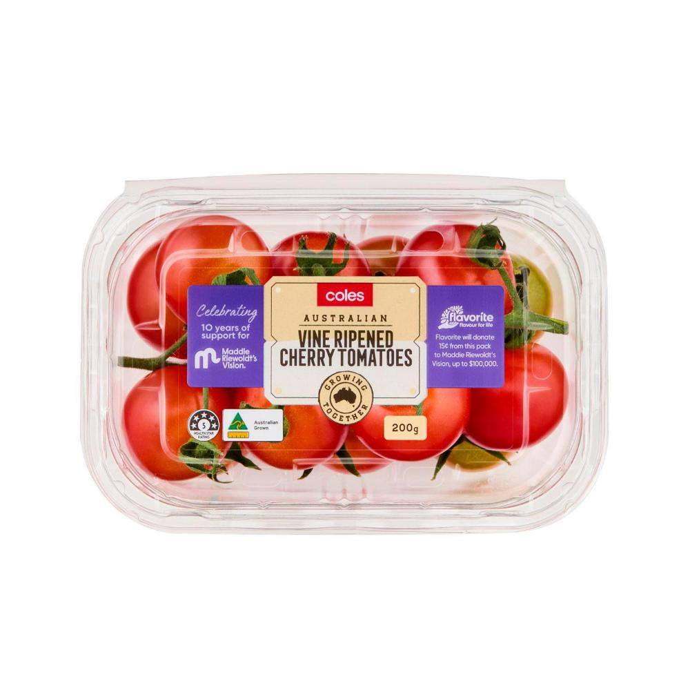 Buy Coles Tomatoes Cherry Vine Ripened 200g | Coles