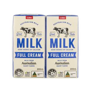 Buy Coles Multipack Full Cream Milk 6 Pack 1200mL | Coles