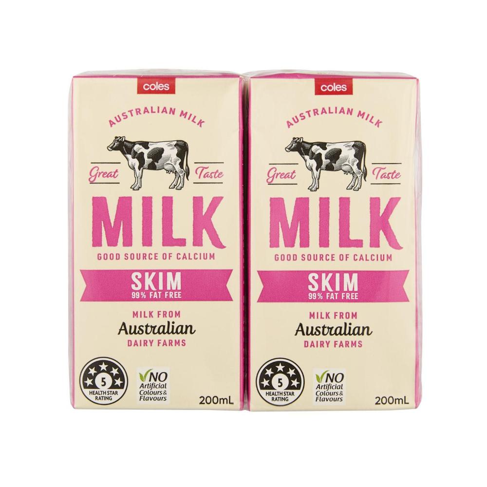 Buy Coles Multipack Skim Uht Milk 6 Pack 1200mL | Coles