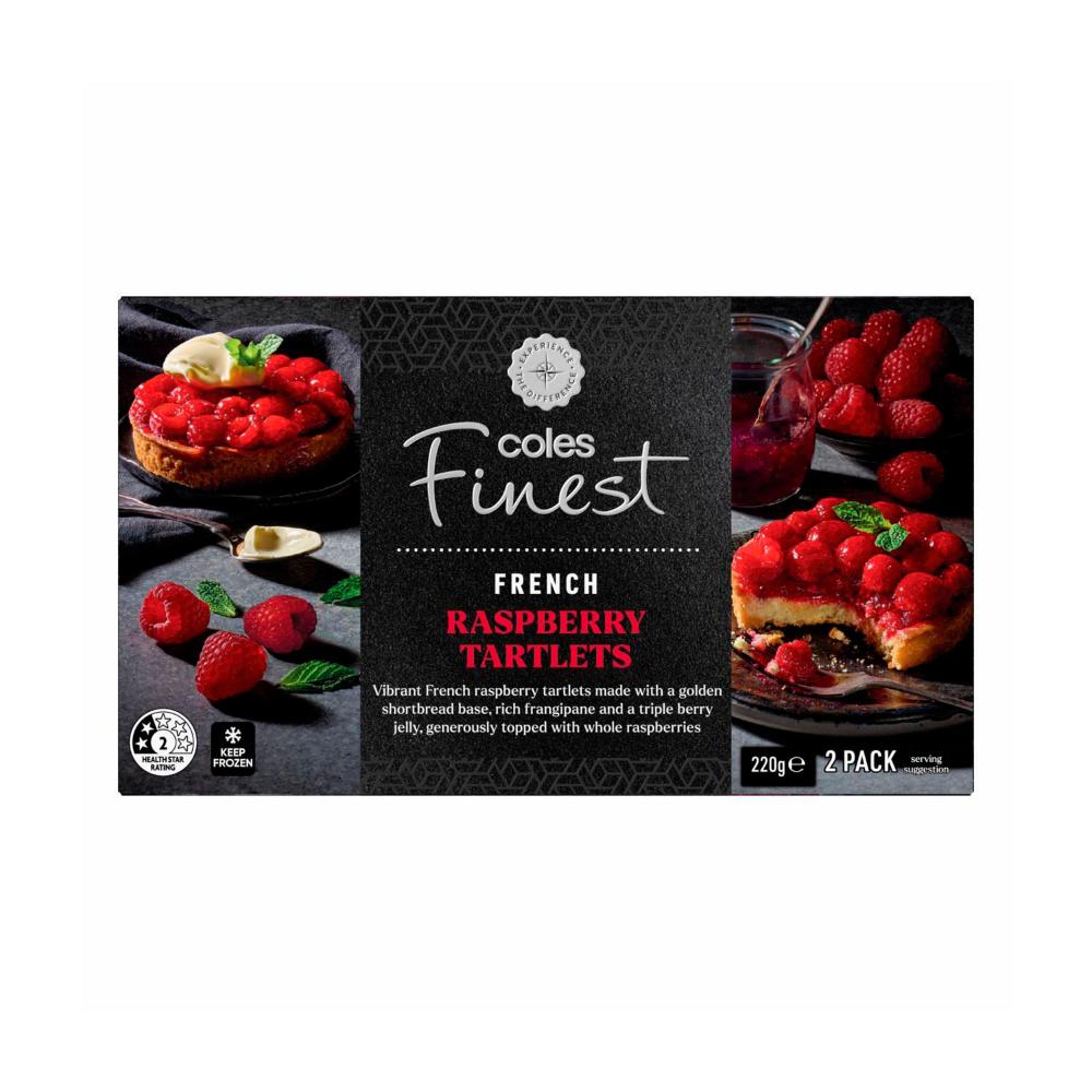 Buy Coles Finest French Raspberry Tart 2 Pack 220g | Coles