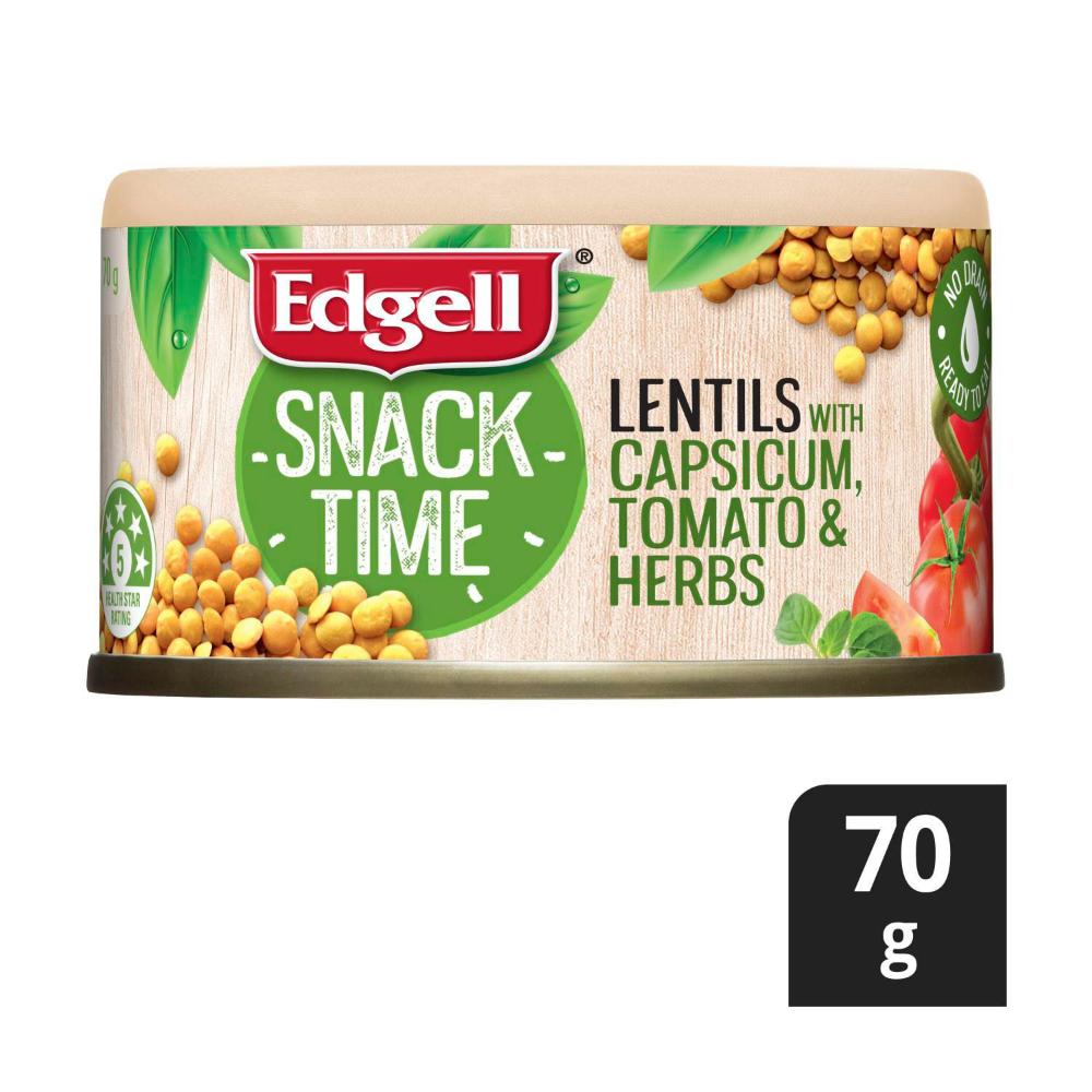 Buy Edgell Snack Time Lentils With Capsicum Tomato & Herb 70g | Coles