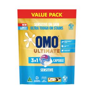 Buy OMO Ultimate 3 In 1 Laundry Capsules Sensitive 50 pack | Coles