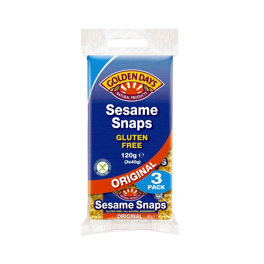 Buy Golden Days Gluten Free Original Sesame Snaps 3 pack 120g | Coles