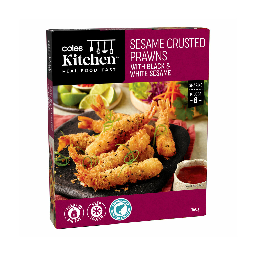 Buy Coles Kitchen Sesame Crusted Prawns 160g | Coles