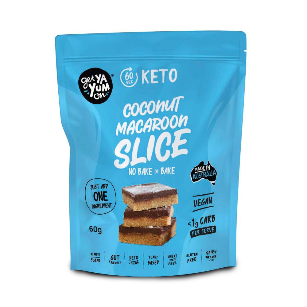 Buy Get Ya Yum On 60 Sec Keto Coconut Macaroon Slice (no Bake Or Bake ...