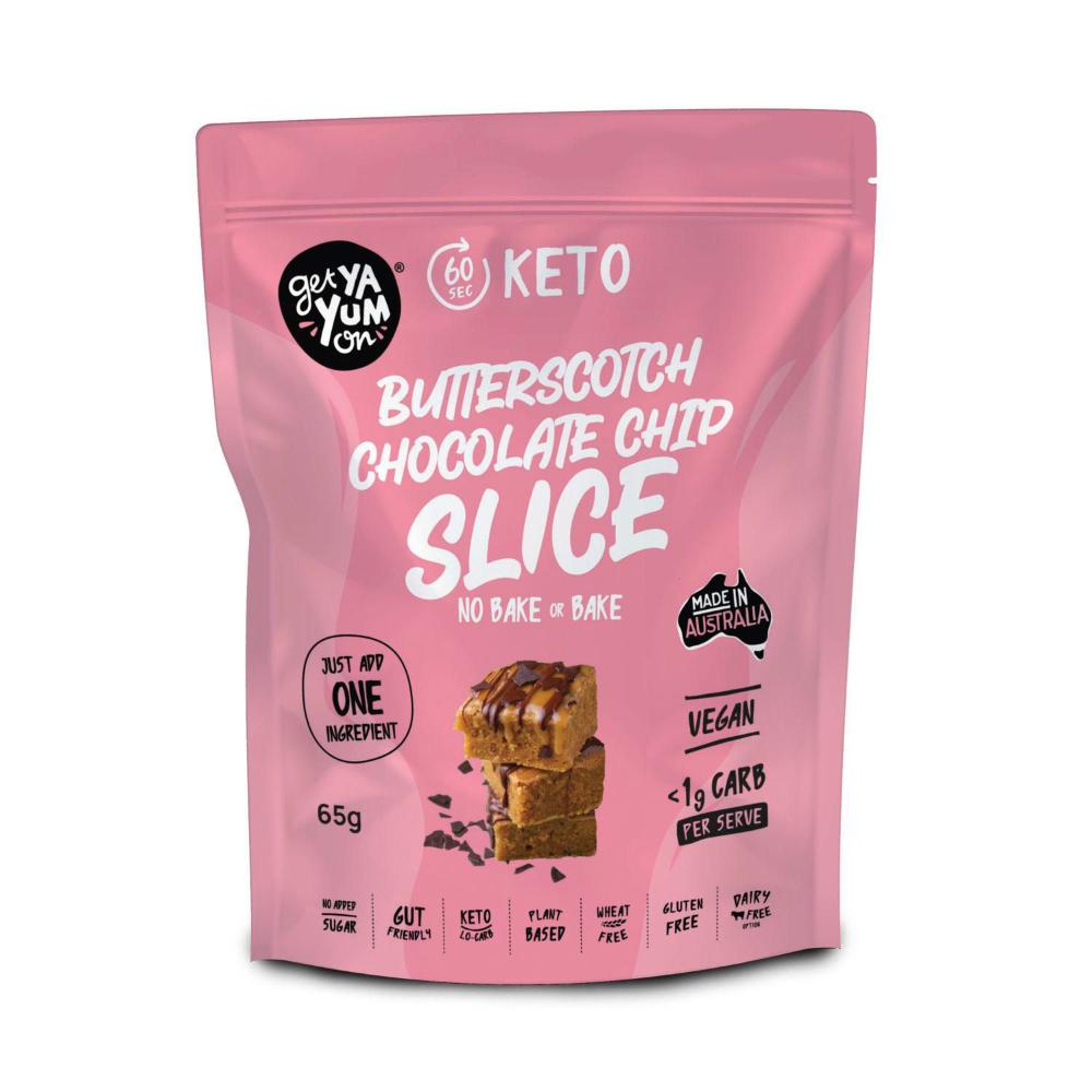 Buy Get Ya Yum On 60 Sec Keto Butterscotch Chocolate Chip Slice (no ...