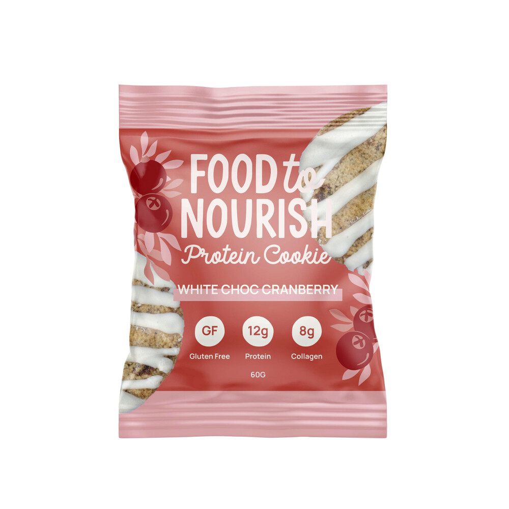 Buy Food To Nourish Protein Cookie White Chocolate Cranberry 60g | Coles