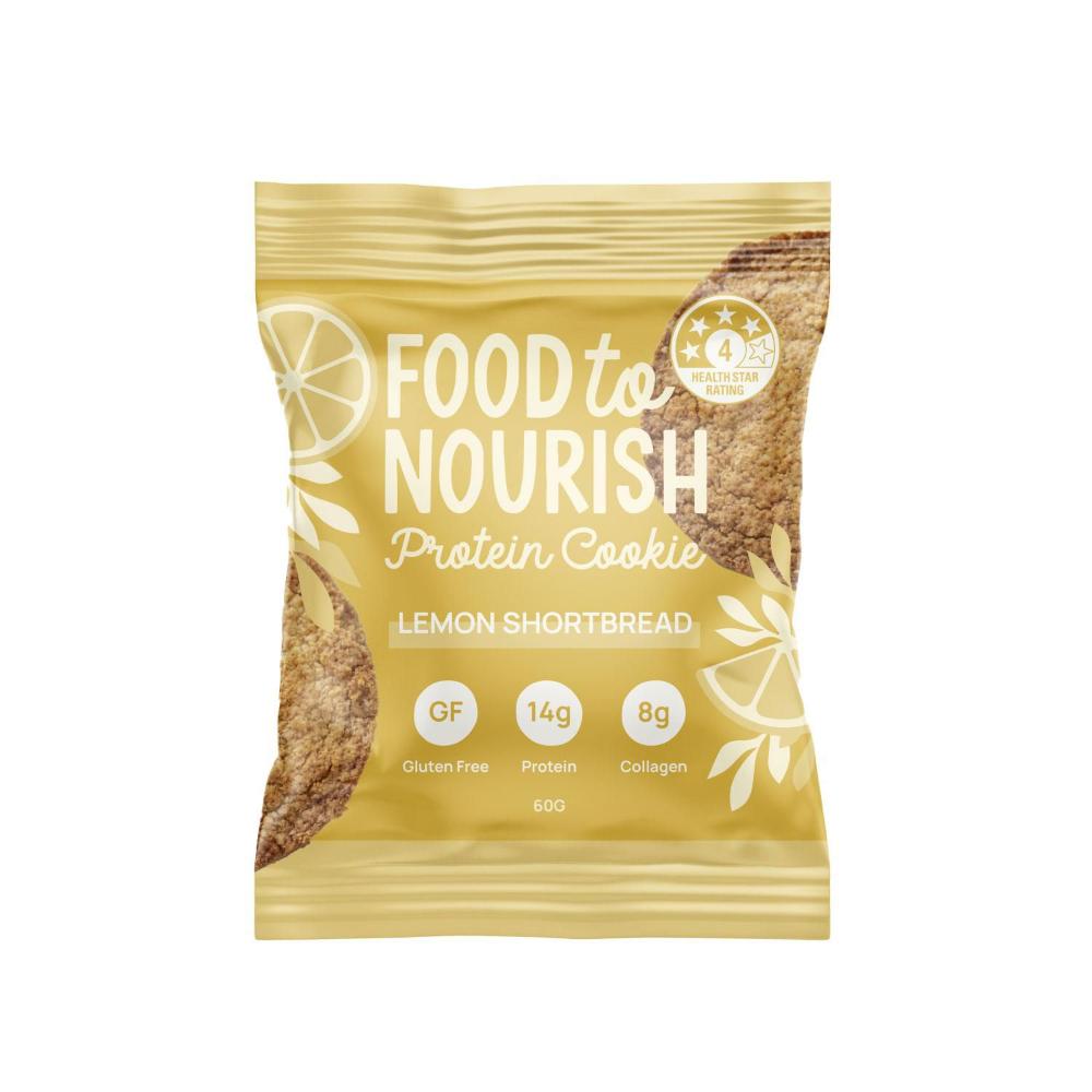 Buy Food To Nourish Protein Cookie Lemon Shortbrtead 60g | Coles