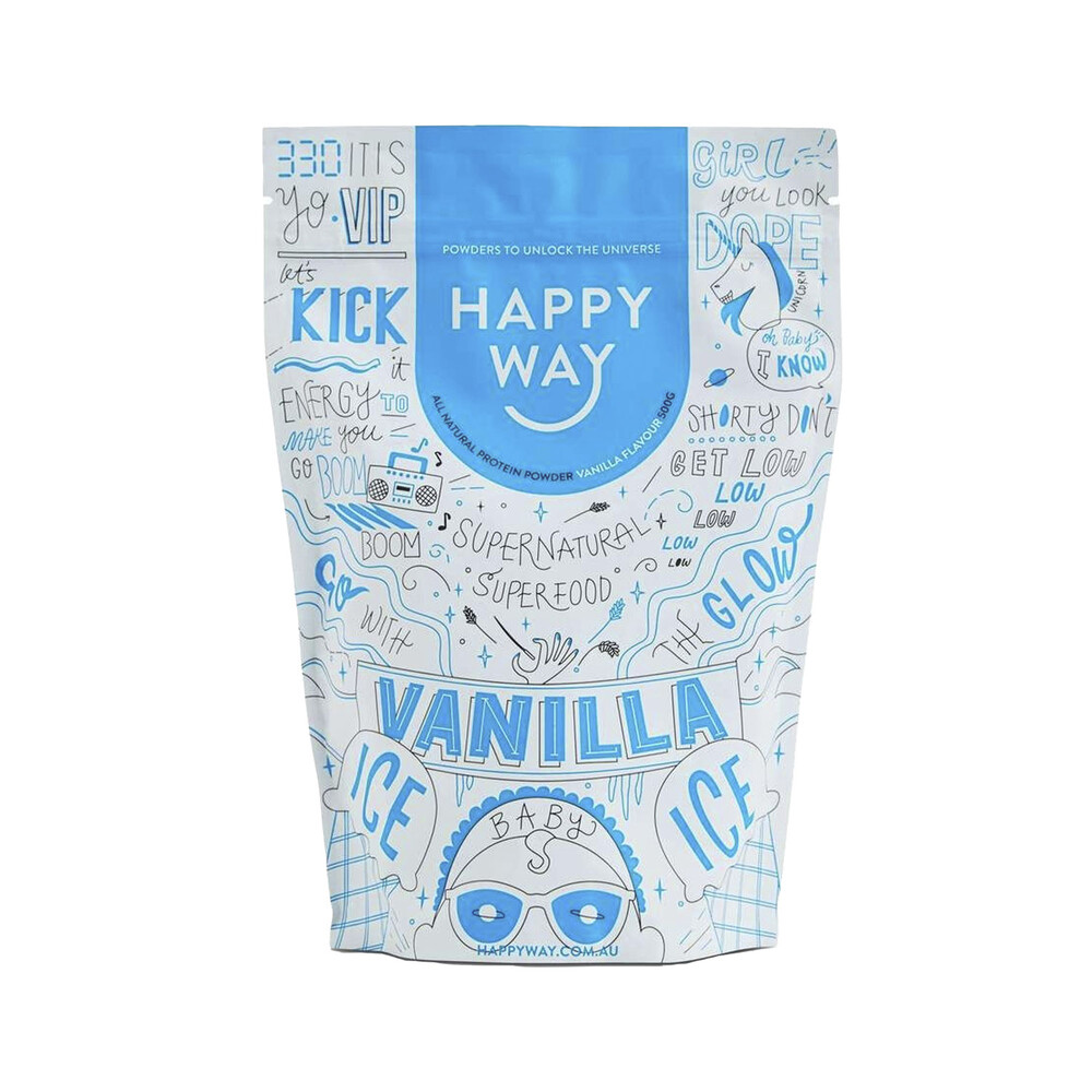 Buy Happy Way Whey Protein Powder Vanilla 500g | Coles