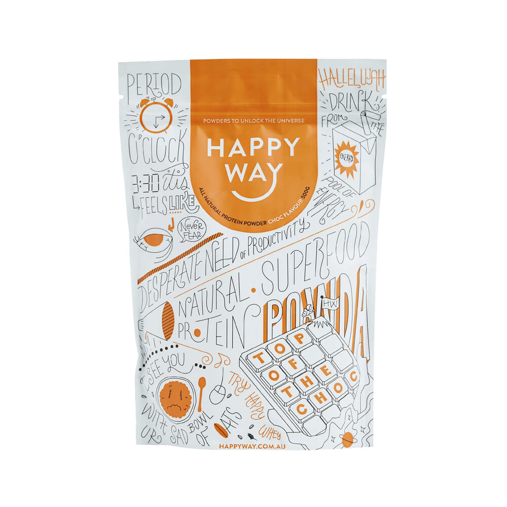 Buy Happy Way Whey Protein Powder Chocolate 500g | Coles