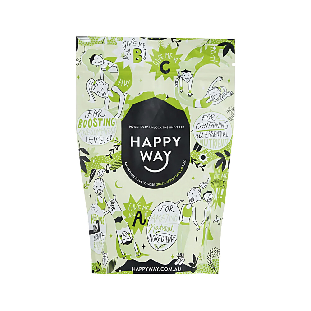 Buy Happy Way Bcaa Powder Green Apple 300g | Coles
