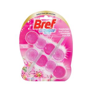 Buy Bref Brilliant Gel Toilet Cleaner Rim Block Spring Rain 2x42g 84g ...
