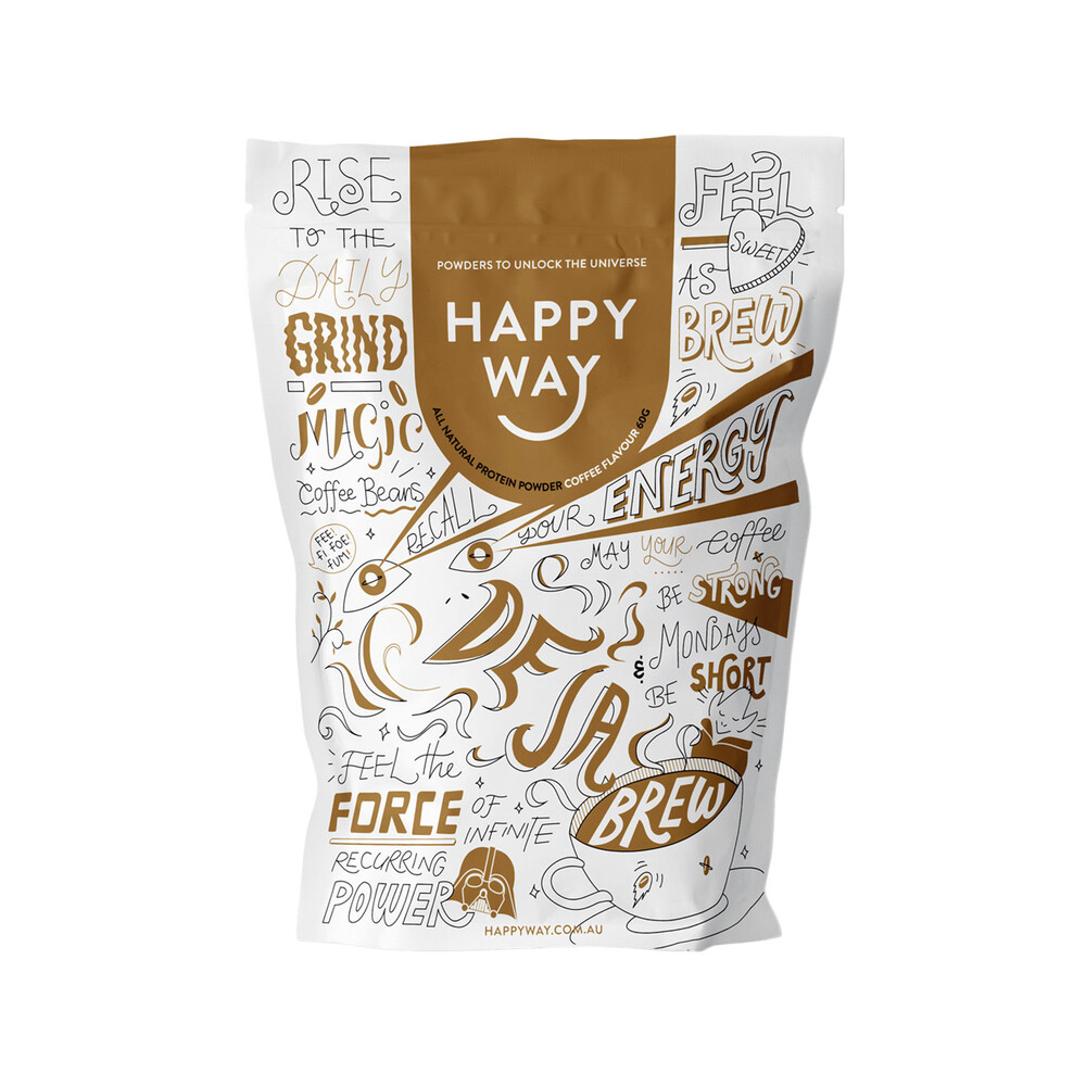 Buy Happy Way Whey Protein Powder Coffee 60g | Coles