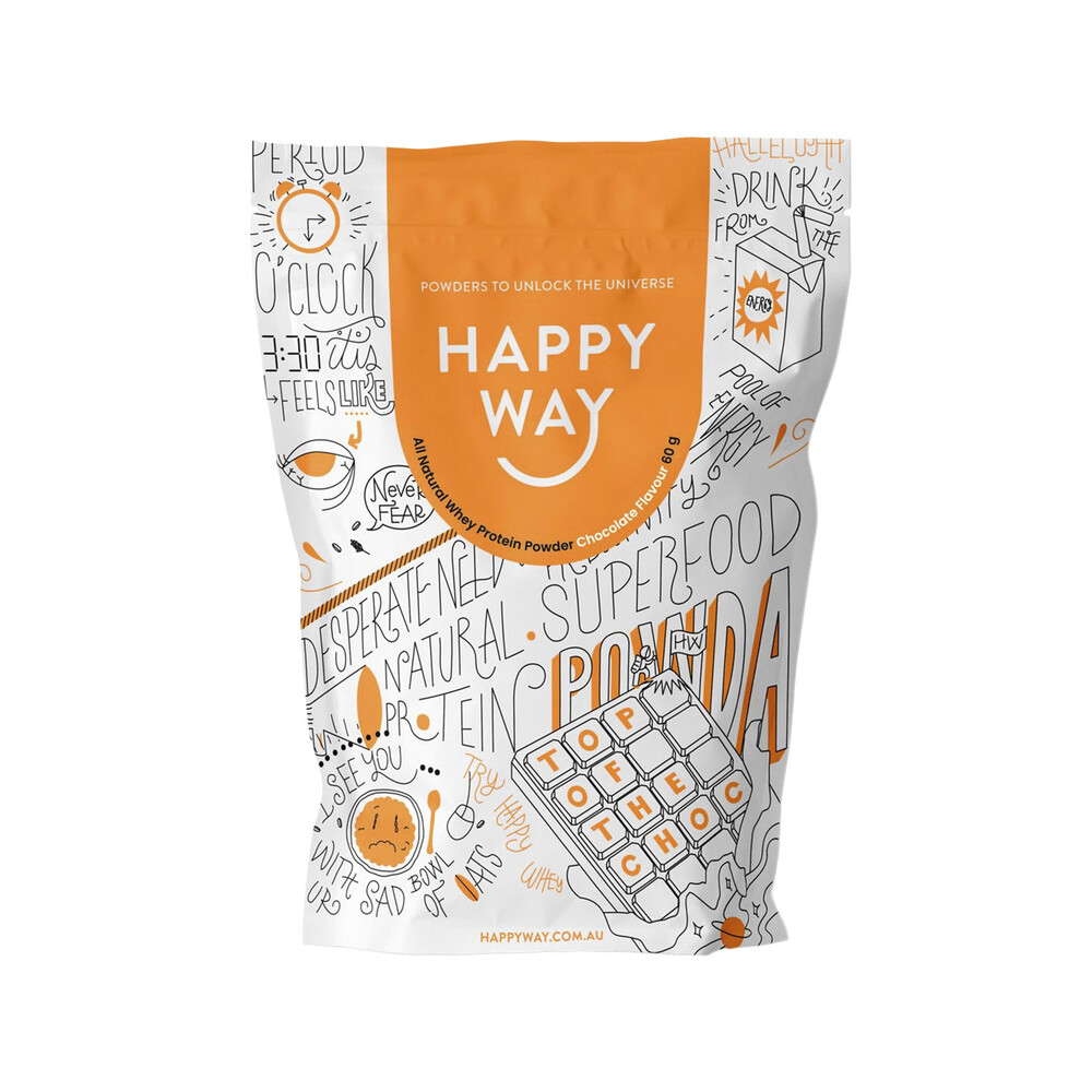 Buy Happy Way Whey Protein Powder Chocolate 60g | Coles