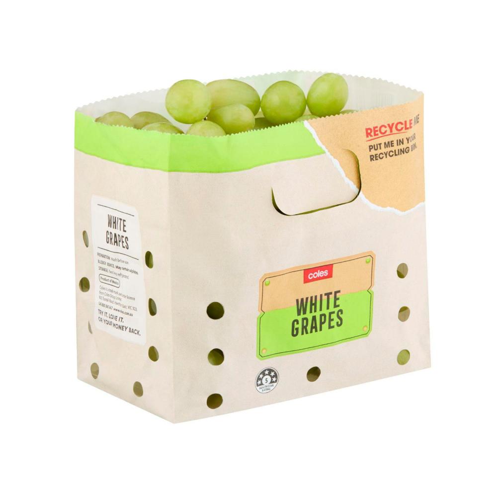 Buy Coles White Seedless Grapes approx. 1kg | Coles